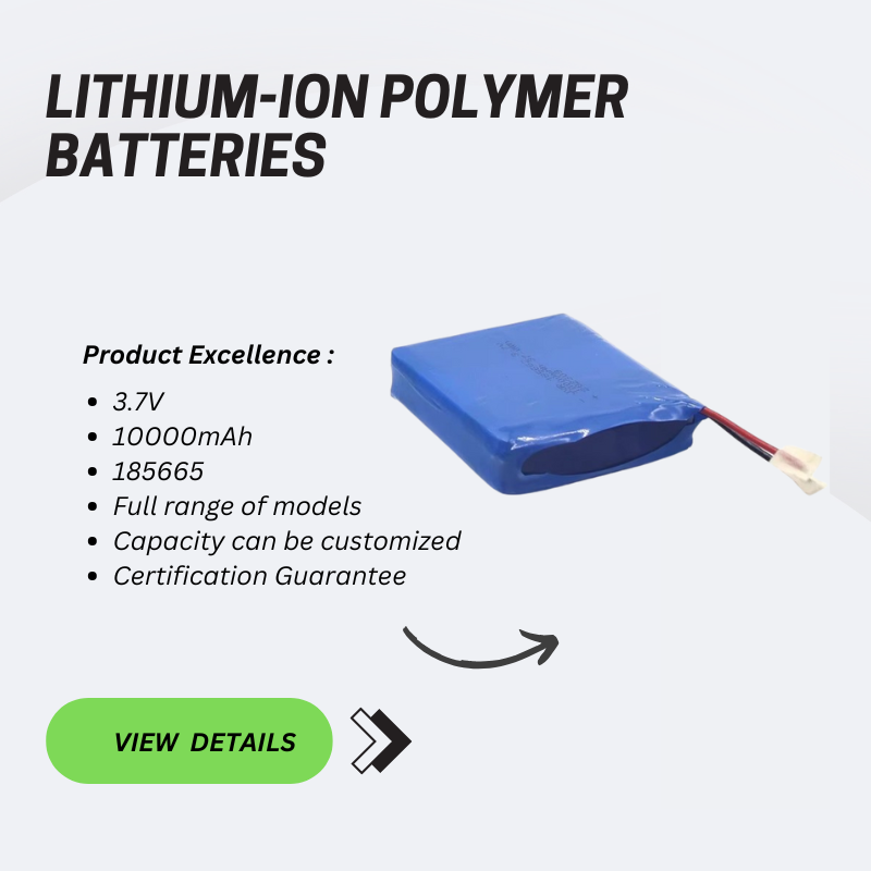 185662 3.7V 10000mAh LiPo Battery - High Power 37Wh Rechargeable Pack